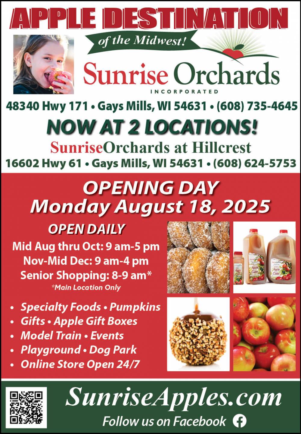 Aug 18th: Opening Day of the 2025 Season! - Sunrise Orchards